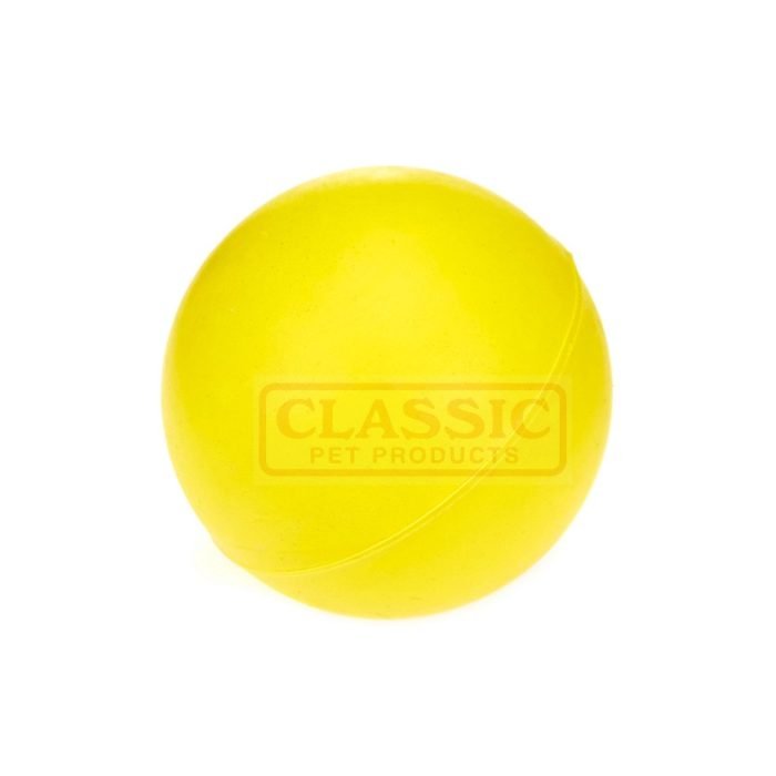 Yellow Medium Solid Rubber Dog Ball - Little Pet Warehouse